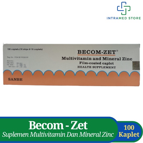 Jual Becom Zet Box isi 100 Kaplet - Suplemen Multivitamin Dan Mineral ...