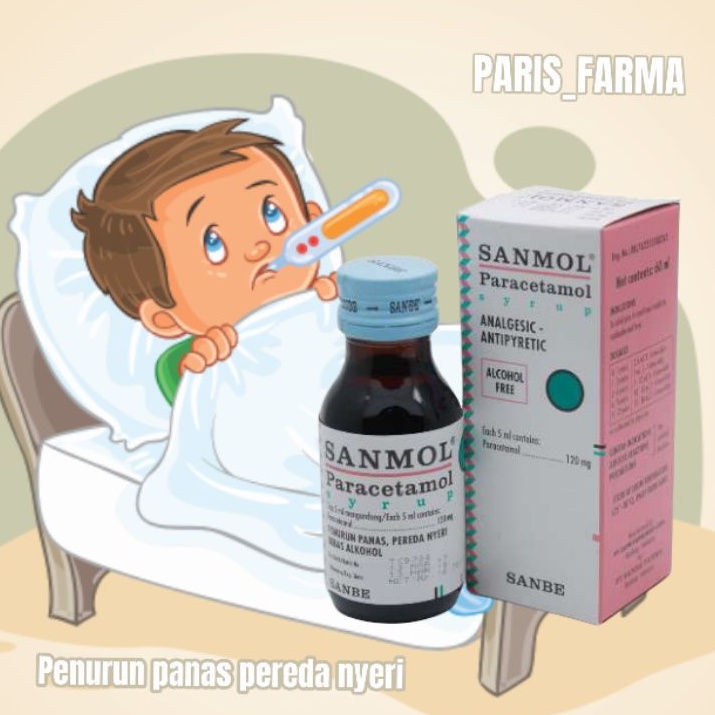 Jual Sanmol syrup sirup paracetamol sanbe penurun panas perda nyeri ...