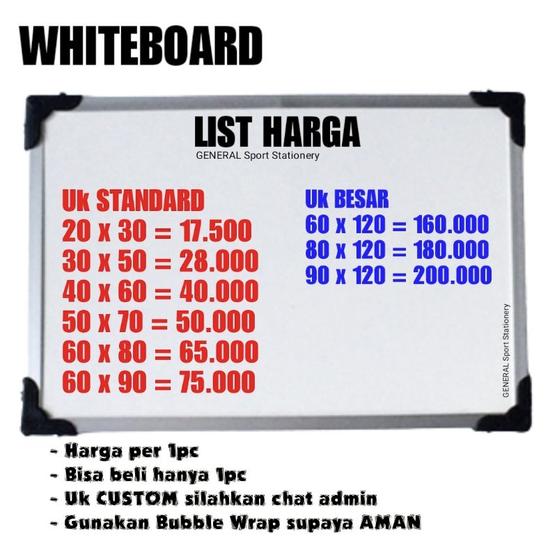 Jual Papan Tulis / White Board 30x50 Whiteboard | Shopee Indonesia