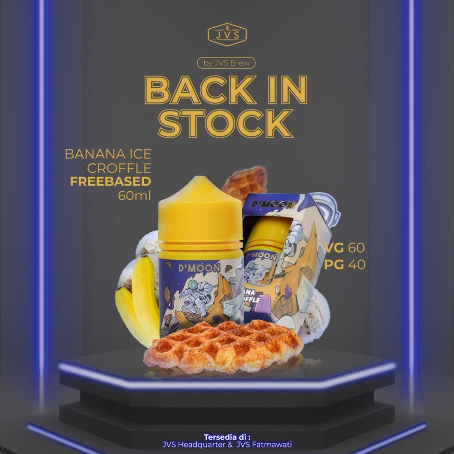 Jual D'MOON BANANA ICE CROFFLE 60ML BY JVS BREW E-LIQUID VAPE | Shopee ...