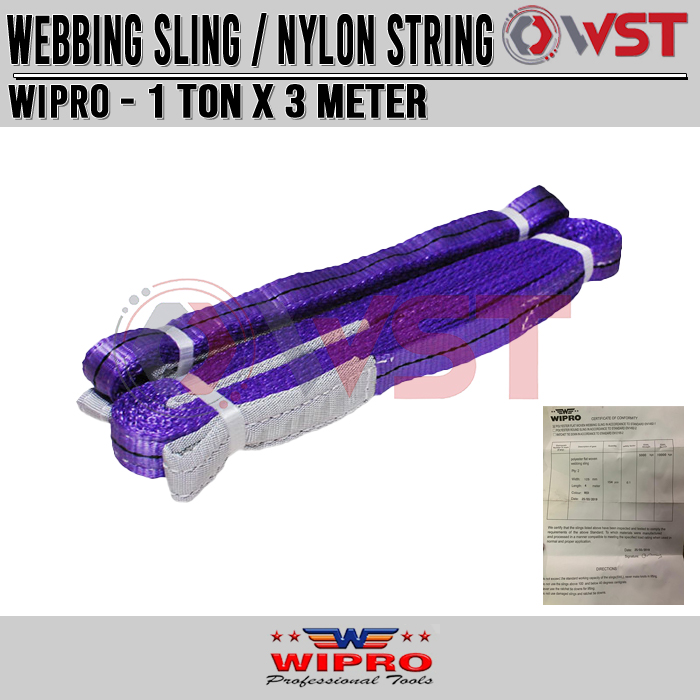 Jual Wipro Webbing Sling 1Ton x 3Meter / Tali Angkat 1 Ton x 3 Meter | Shopee Indonesia