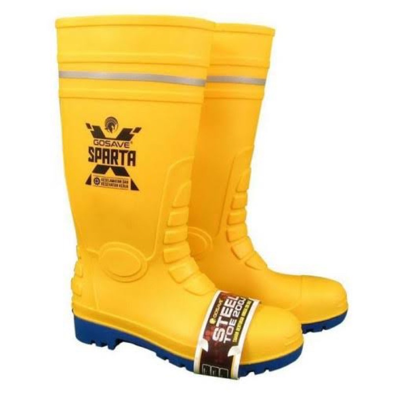 Jual Sepatu Boots Safety Karet Ada Besi Pelindung Steel Toe X Sparta ...