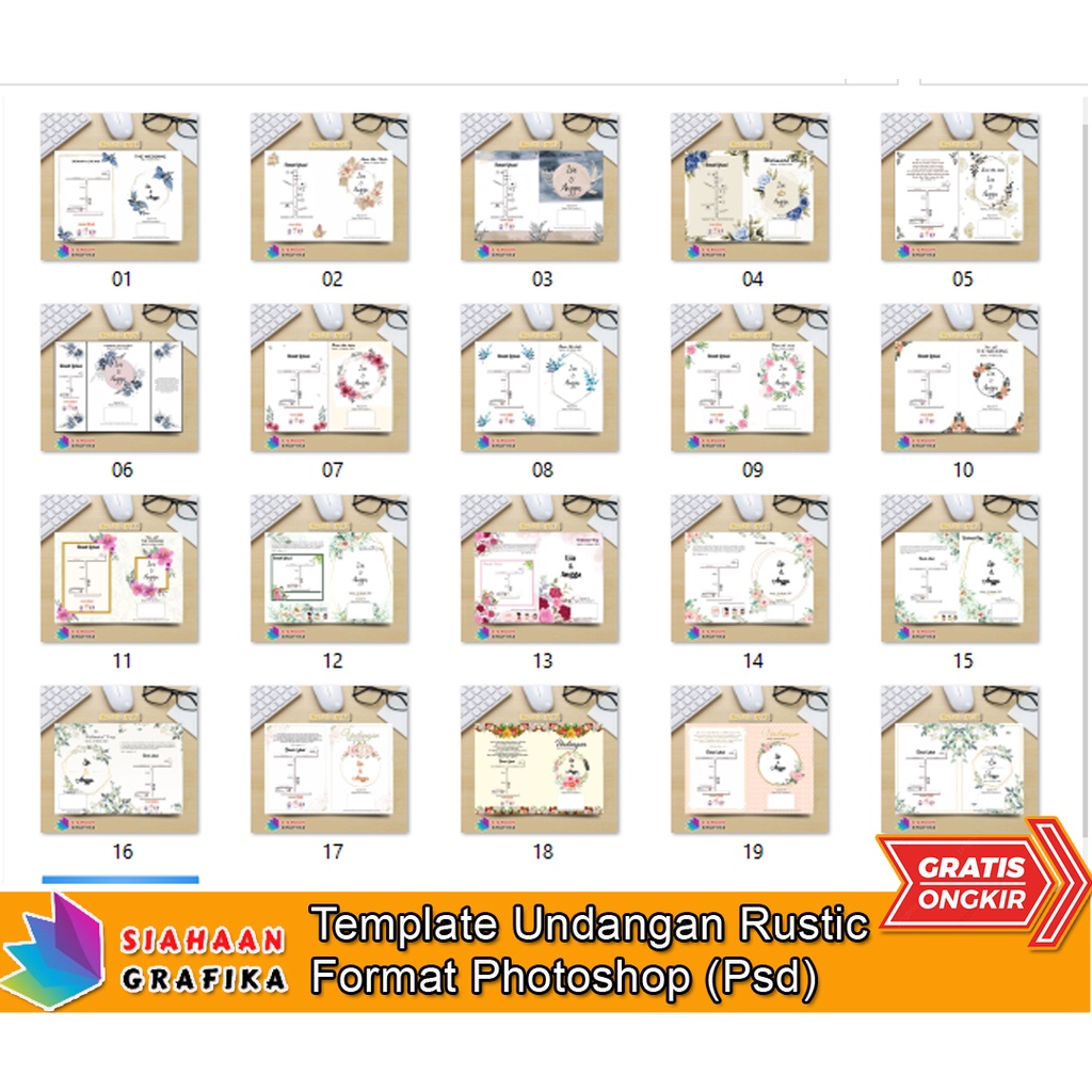 Jual 25 File Desain Undangan Pernikahan Rustic - Format (PSD & CDR ...