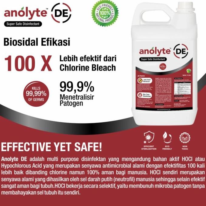 Jual Air Disinfectant Anolyte Hoci 5 Liter Penetralisir Patogen Halal ...
