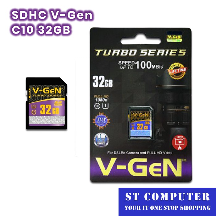 Jual SD Card V-Gen Turbo 32GB Class 10 UHS-1 Speed Class 1 | Shopee ...
