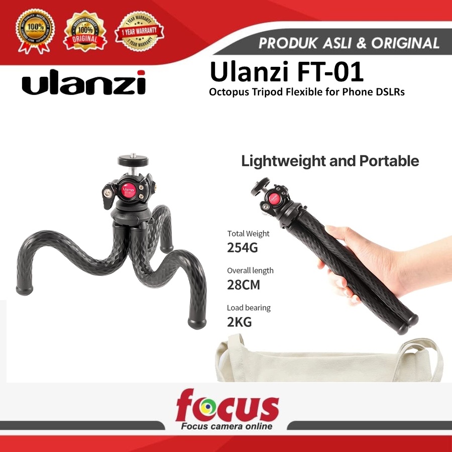 Jual Ulanzi FT-01 Octopus Tripod Flexible for Phone Dslr | Shopee Indonesia