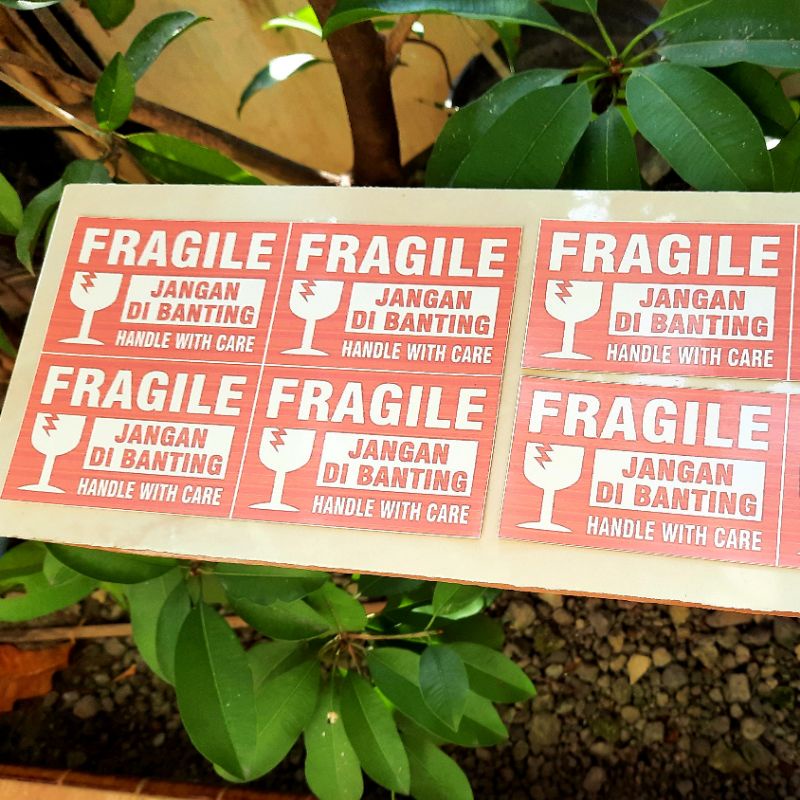Jual Stiker Fragile Paket ( 10 x 7 cm ) (Grosir 90 Rupiah) | Shopee ...