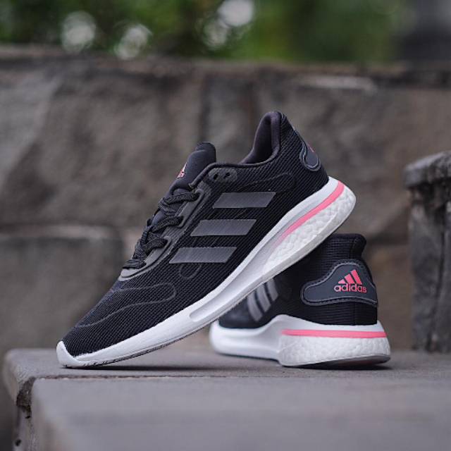 Jual ADIDAS GALAXAR BOUNCE BLACK WHITE LIST PINK 100%ORIGINAL | Shopee ...