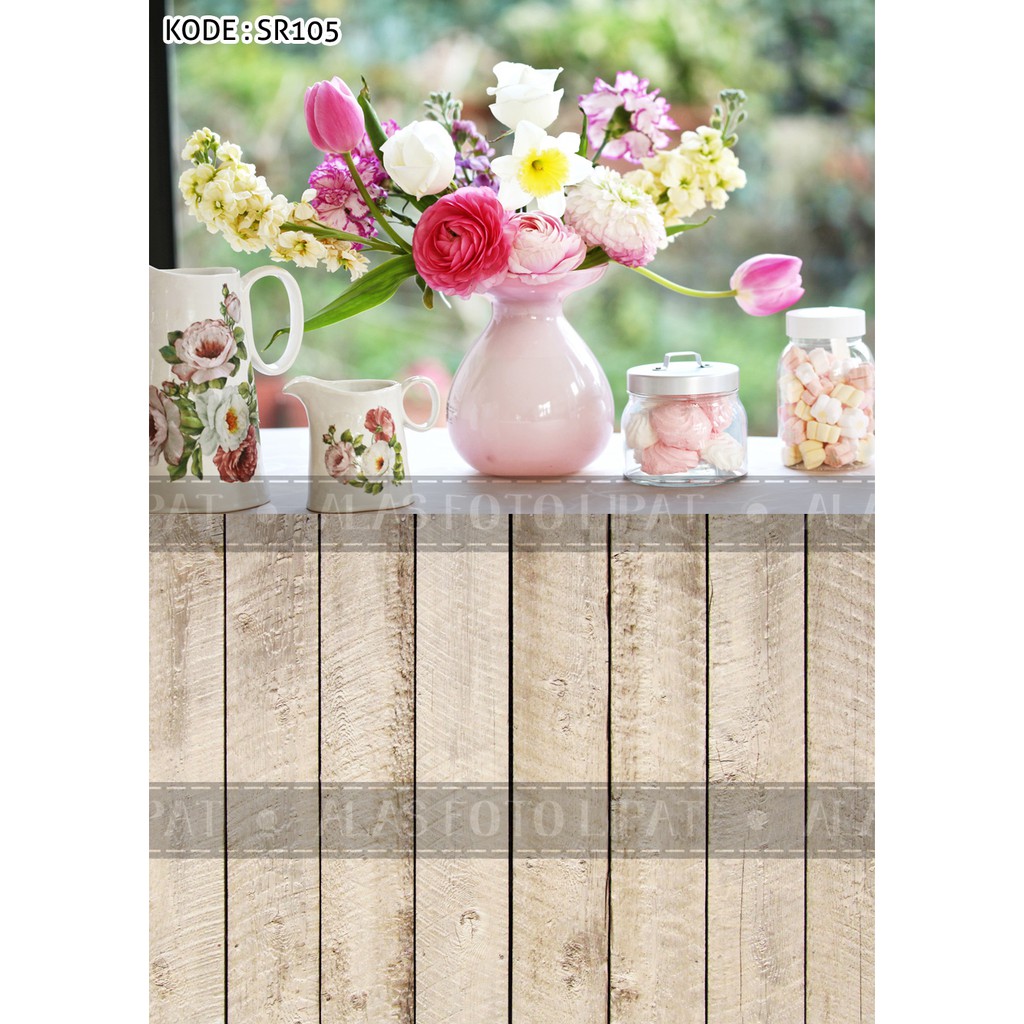 Jual Alas Foto Lipat 2 Motif Soft/Bunga A3+ SR105 (Background Foto ...