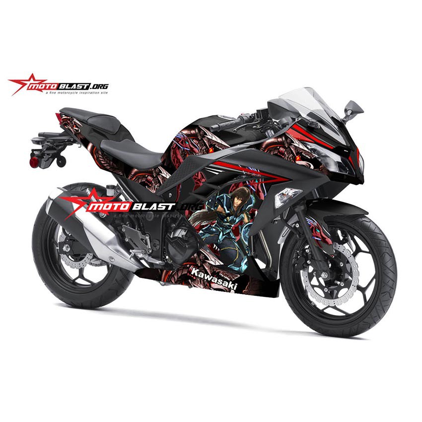 Jual Decal Stiker NINJA 250R FI BLACK LIVERY SHIRYU SAIYA FULL BODY ...