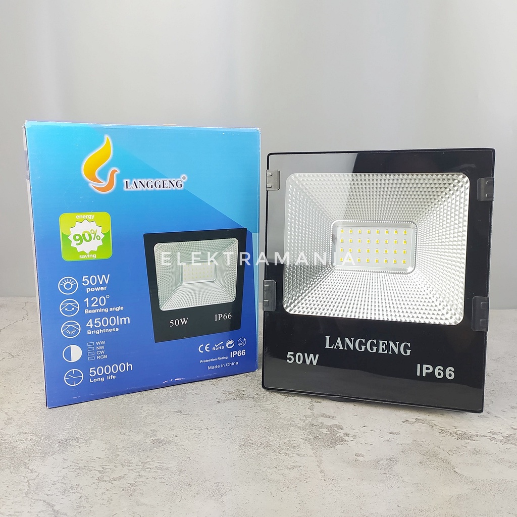 Jual Lampu Sorot / Tembak / Taman / LED Flood Light Langgeng 50-Watt Putih | Shopee Indonesia