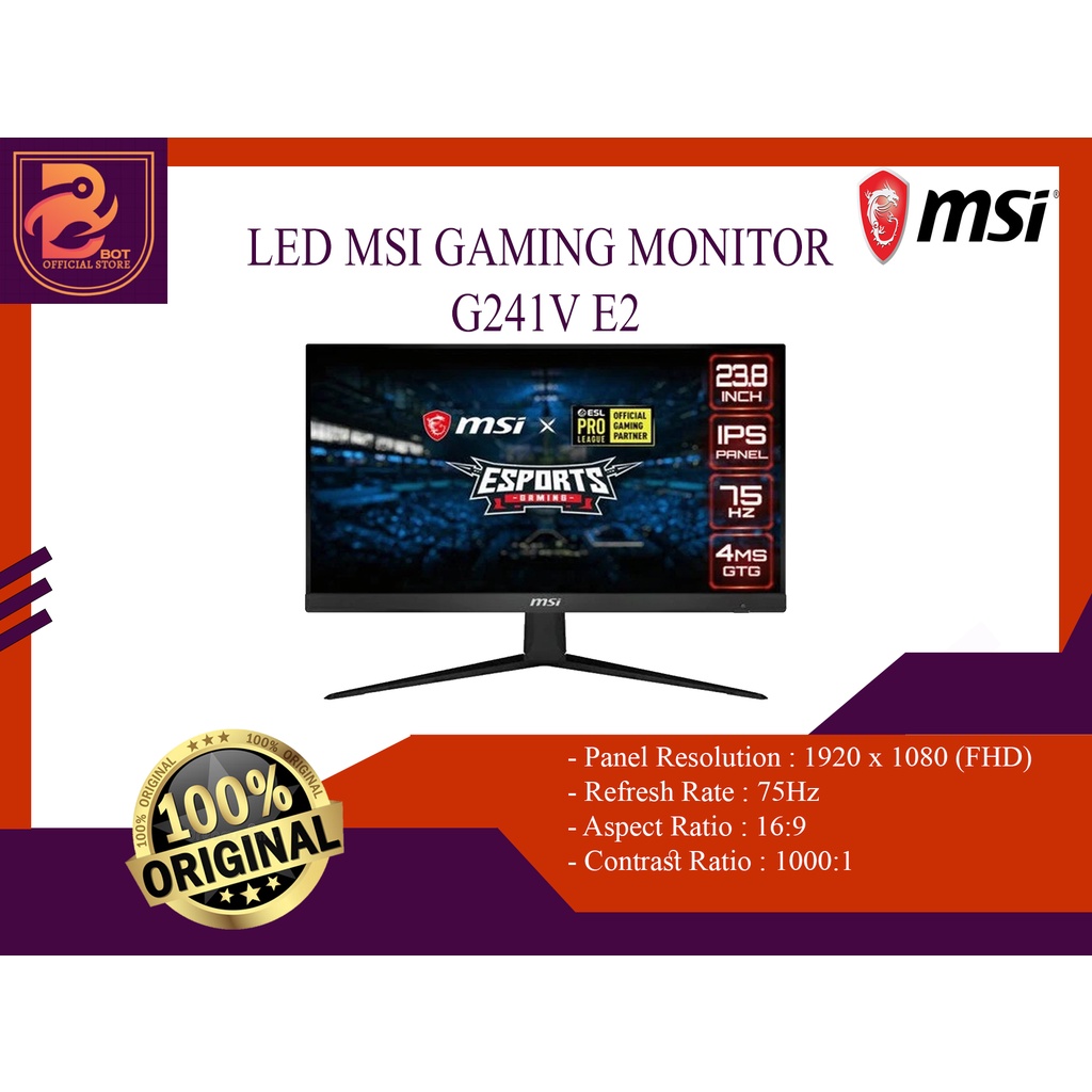 Jual Monitor Gaming LED MSI Optix G241V E2 24 Inch IPS FHD 75hz ...