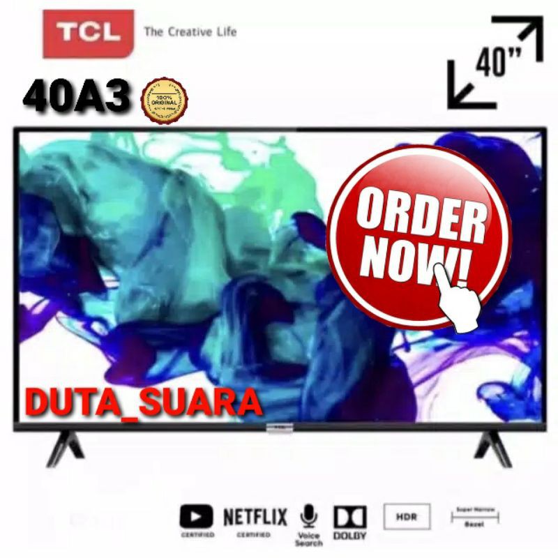 Jual LED TV TCL 40 Inch 40A3 Digital ANDROID Smart TV Google Certified ...