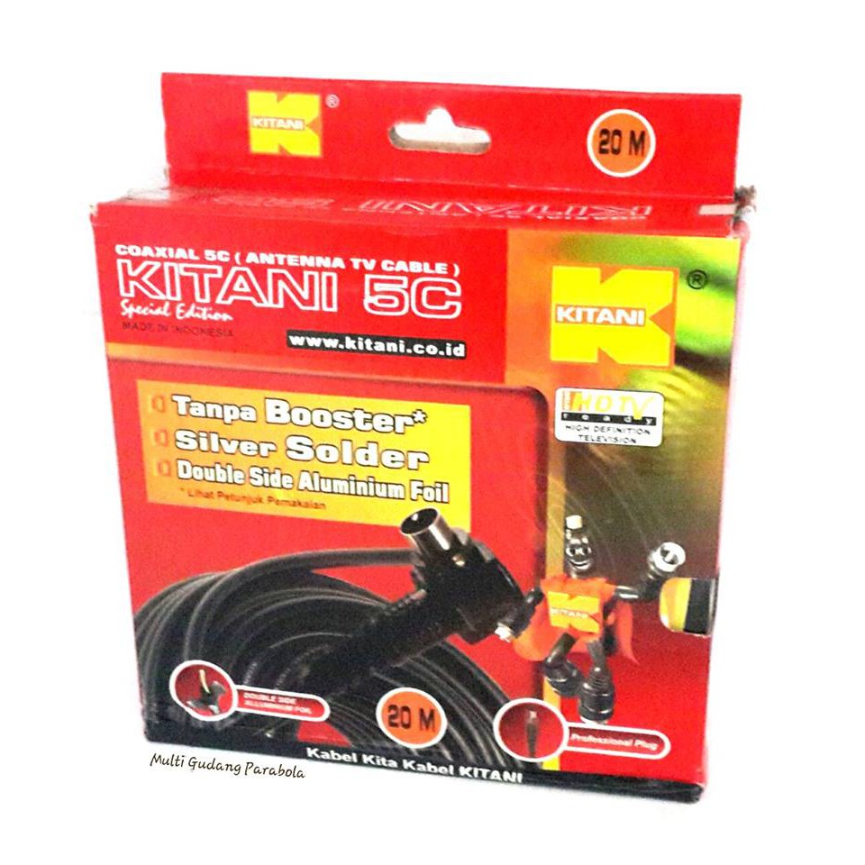 Jual Kitani Kabel Antena coaxial 5C/ RG6 20M Original | Shopee Indonesia