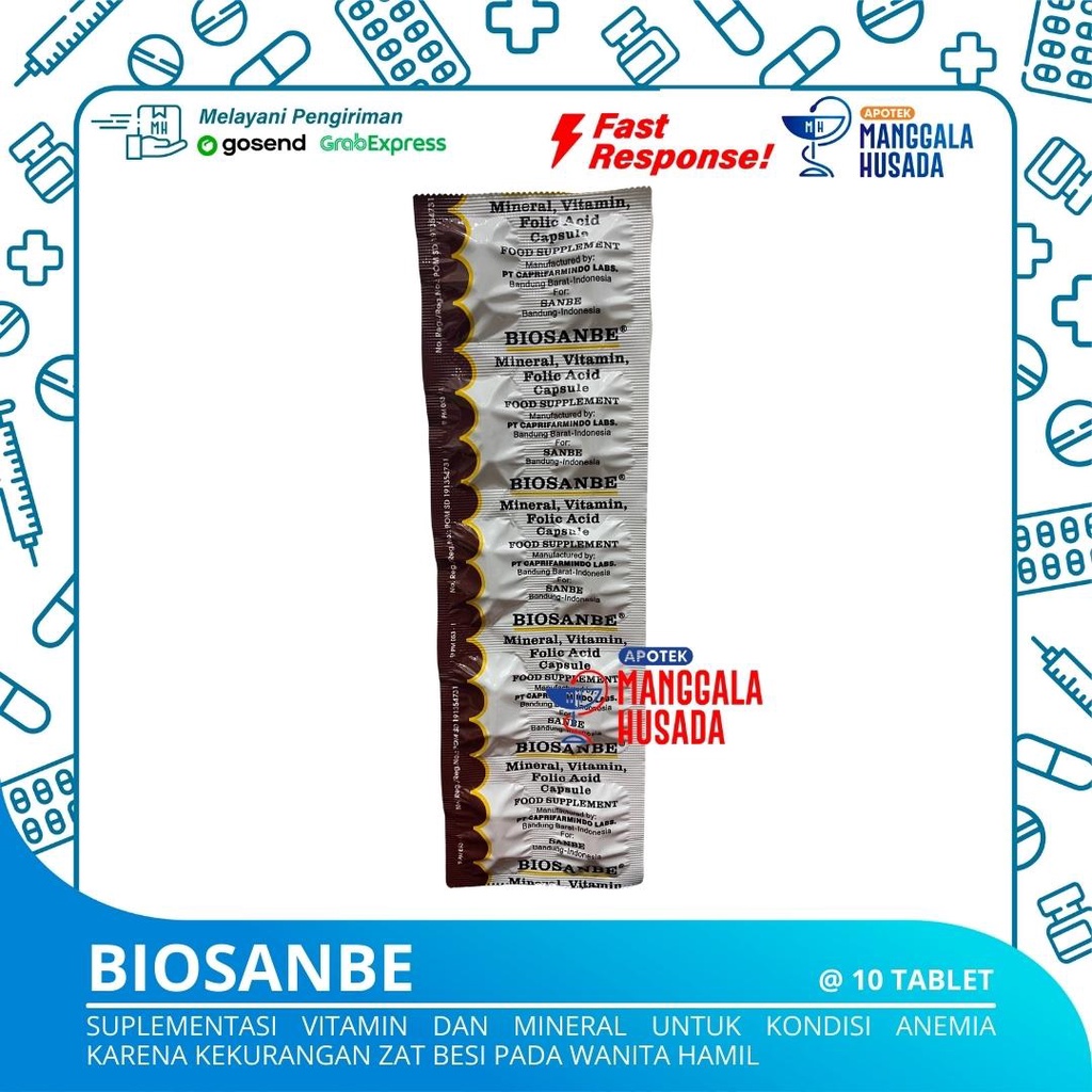 Jual BIOSANBE MULTIVITAMIN PER STRIP @ 10 KAPSUL | Shopee Indonesia