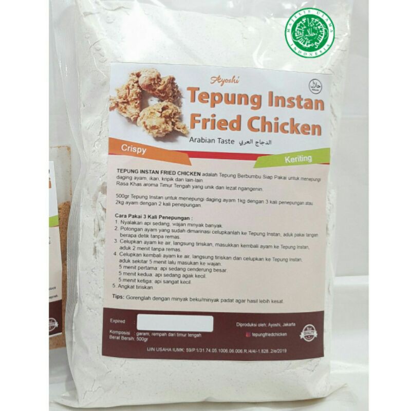 Jual Tepung Fried Chicken Instan Rasa Arabian Untuk 1 kg Ayam atau 1 ...