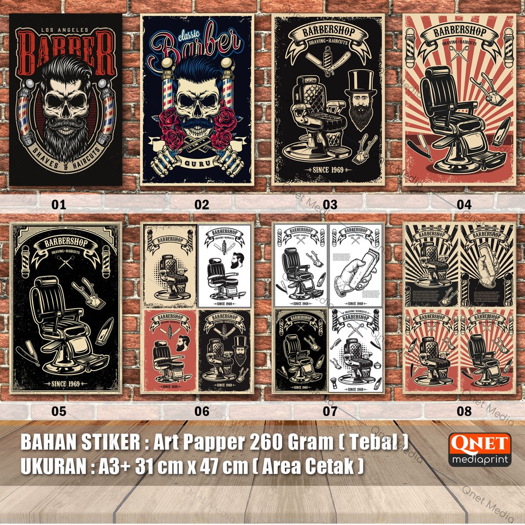 Jual POSTER BARBERSHOP / PANGKAS RAMBUT ELEGANT 1 GAMBAR + LAMINATING ...