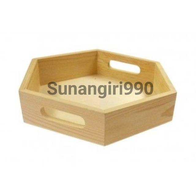 Jual NAMPAN KAYU HEXAGONAL HONEYCOMB WOODEN TRAY NAMPAN BAKI KAYU SEGI ...