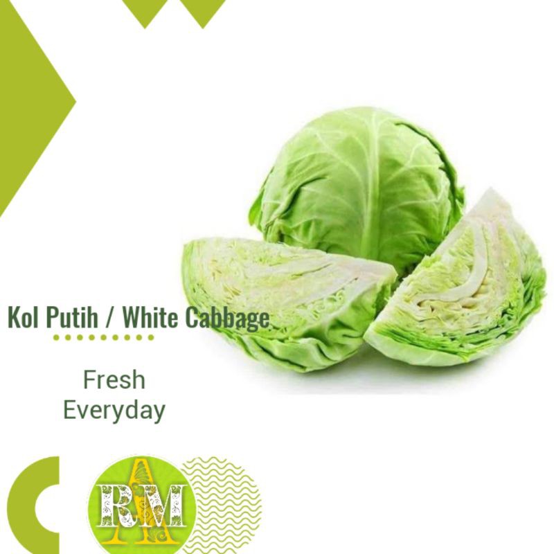Jual Kol Putih Segar /Kubis Segar/ White Cabbage 1/4, 1/2, 1kg | Shopee ...