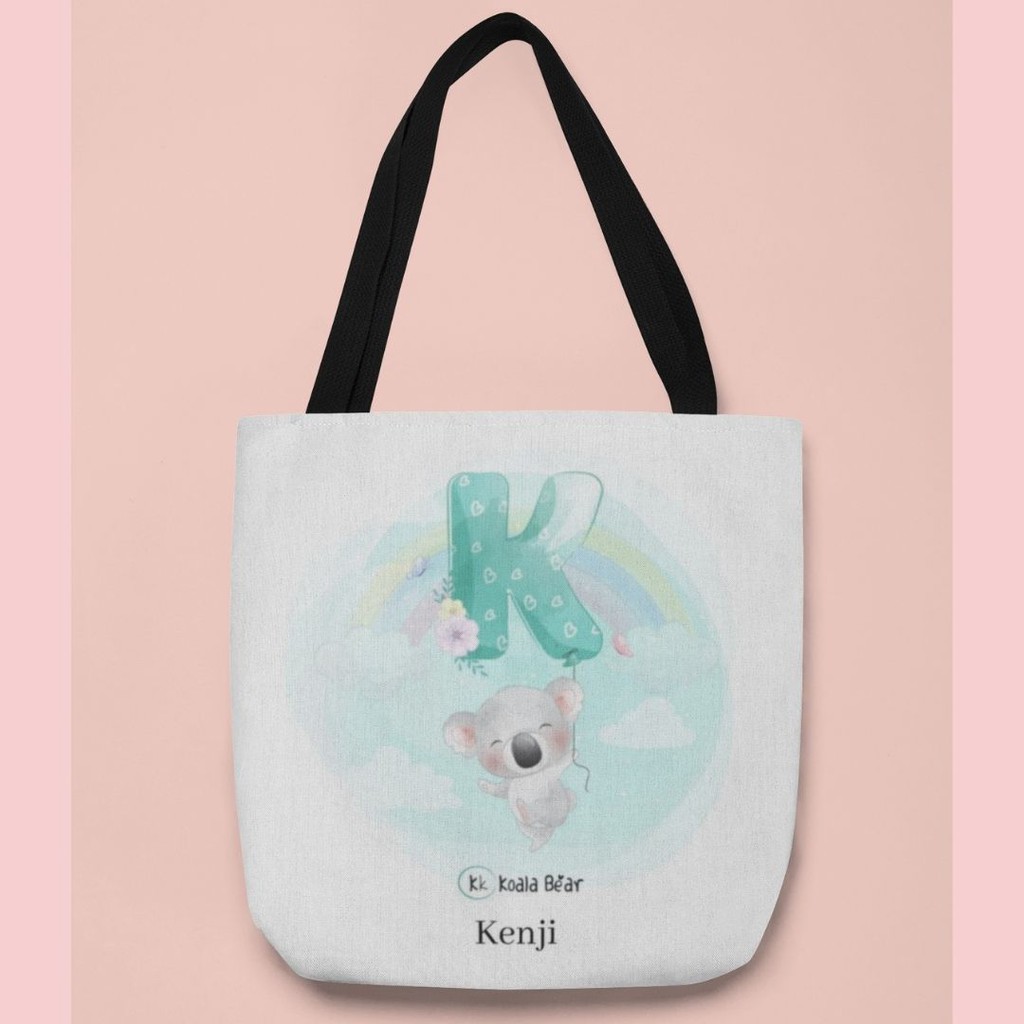 Jual Totebag dengan Tema Design Inisial Huruf Cute Animal Custom Nama ...