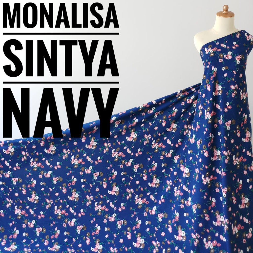 Jual Kain Meteran Monalisa Sintya Navy (0.5M) | Shopee Indonesia