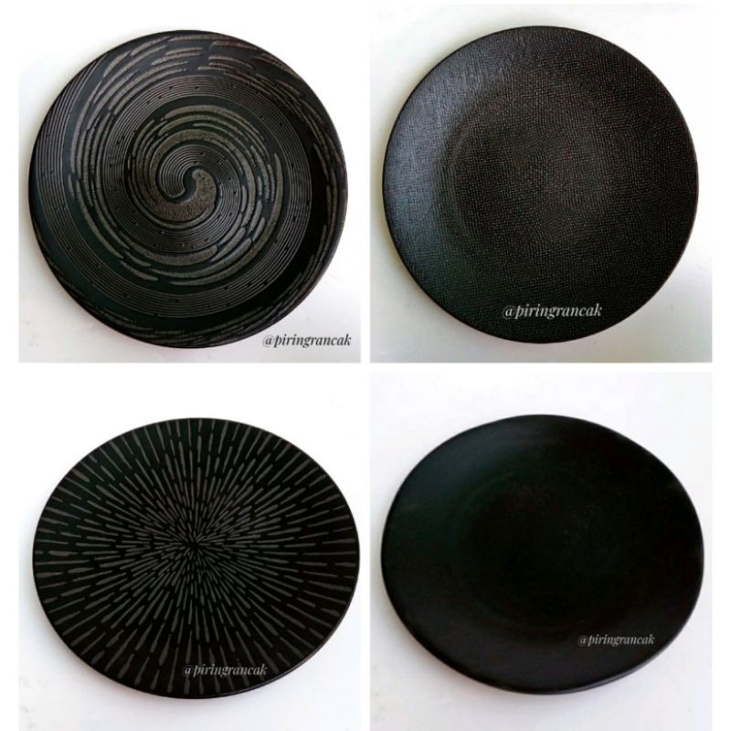 Jual Dinner plate Black series / piring makan keramik hitam cantik ...