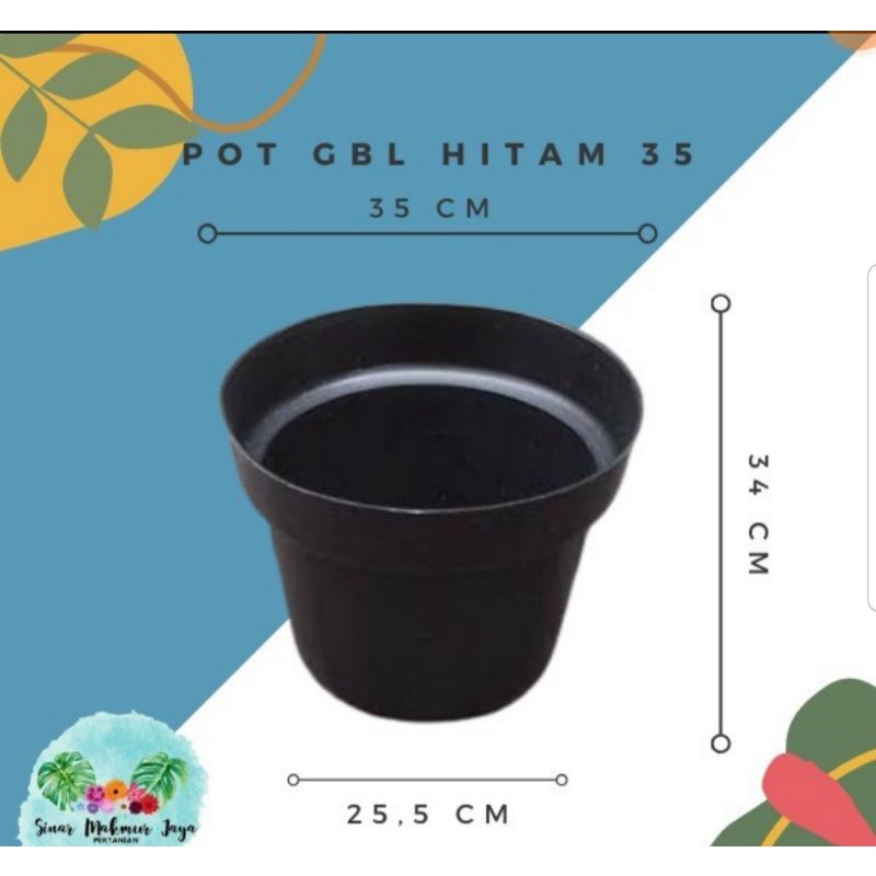 Jual pot hitam 35 cm | Shopee Indonesia