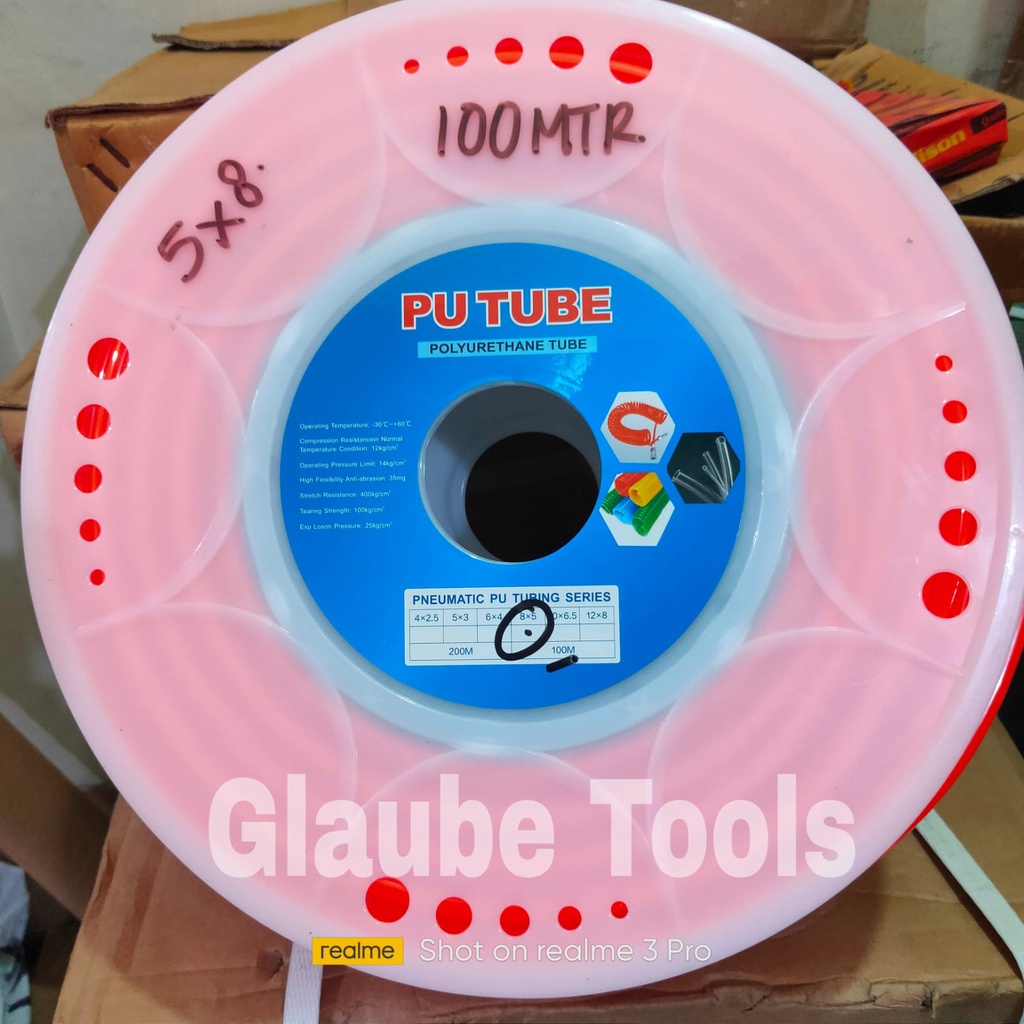 Jual 5x8 Orange Selang PU POLYURETHANE 8mm x 5mm 1 Roll 100 Meter ...
