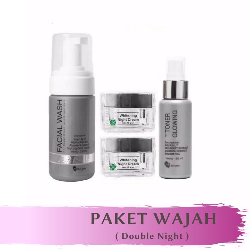 Jual Ms Glow Paket Double Malam Paket Whitening Paket Acne Paket ...