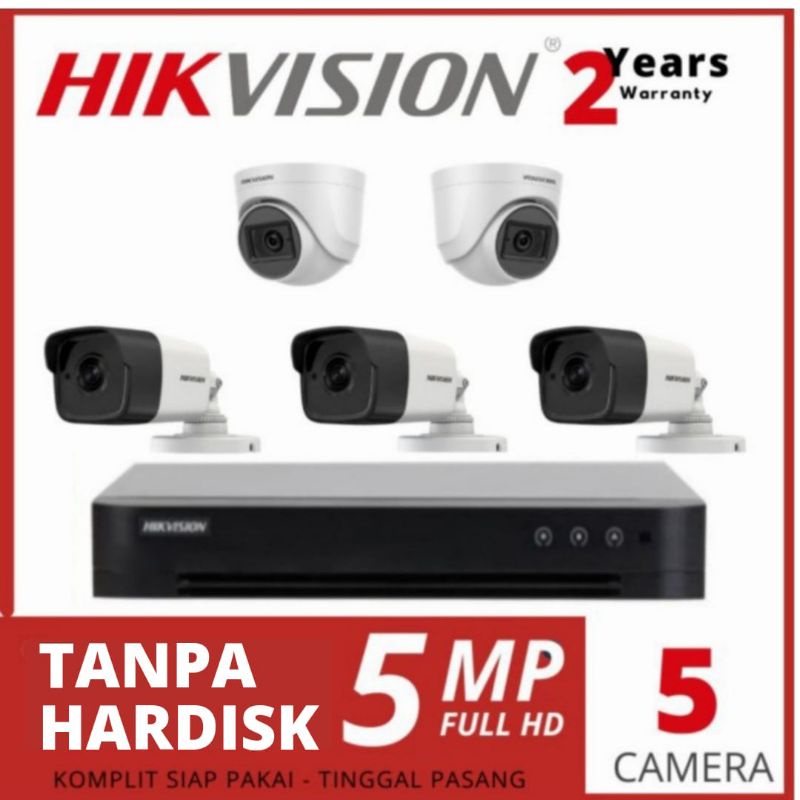 Jual PAKET CCTV HIKVISION 5MP 8 CHANNEL 5 CAMERA | Shopee Indonesia