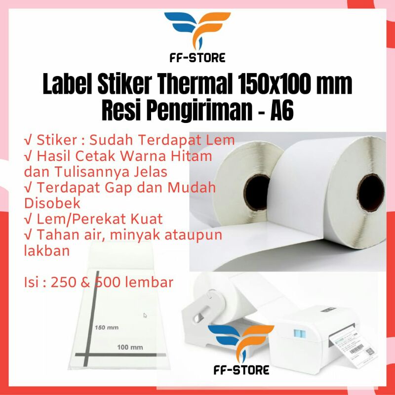 Jual Label Barcode 100 X 150 100 x 100 Kertas Stiker Termal Sticker Thermal 100x150 mm 100x100 ...