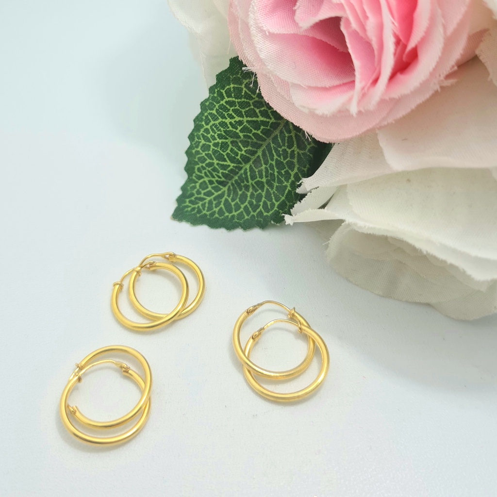 Jual Anting Anak Emas Muda Model Ring Polos | Shopee Indonesia