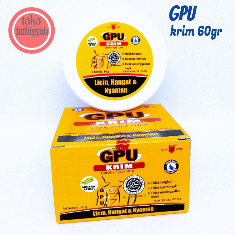 Jual lang GPU krim gosok pijat urut 60gr | Shopee Indonesia