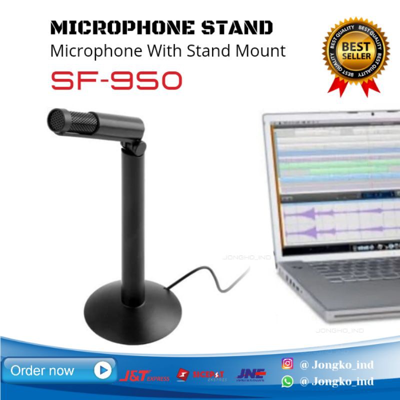 Jual Stand mic Andoer Sf950 microphone with stand mount mic Laptop 3 ...