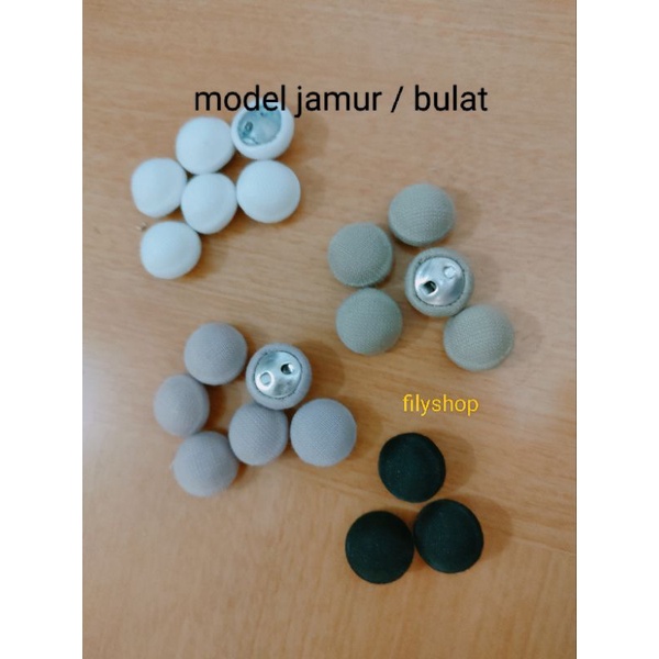 Jual kancing bungkus kain model bulat / jamur 1,2cm = 10bj | Shopee ...