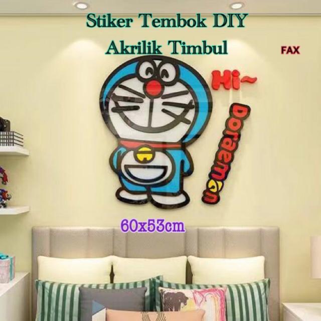 Jual Stiker tembok DIY akrilik timbul / sticker dinding Doraemon ...