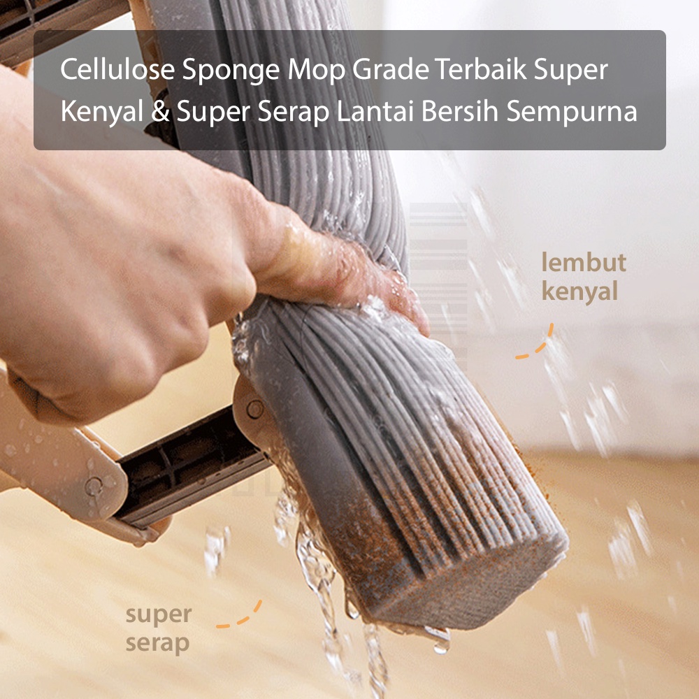 Jual HUGO Alat Pel Lantai Spons Ultra Mop Spongy Brown - Pel Lantai Karet | Shopee Indonesia