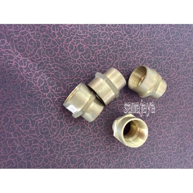 Jual Double Nepel Kuningan Vlock SOCK drat dalam 3/4" x 1/2".fitting kuning sambungan kuningan ...