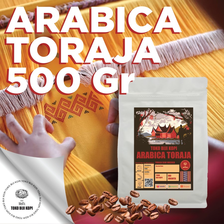 Jual KOPI ARABIKA TORAJA KALOSI SEMI WASH ROASTED BEAN - 500 GRAM ...