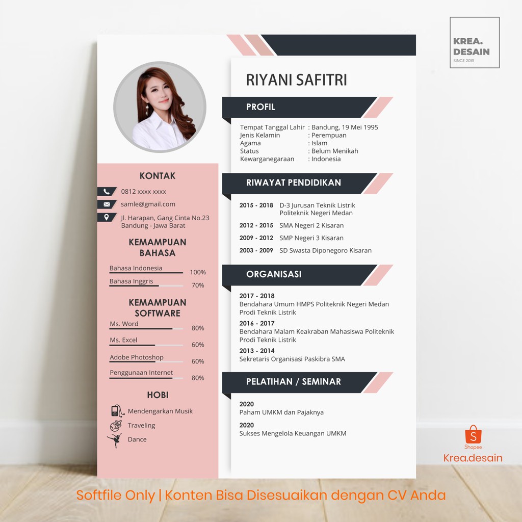 Jual Desain CV / Jasa Desain CV Curriculum Vitae | Shopee Indonesia