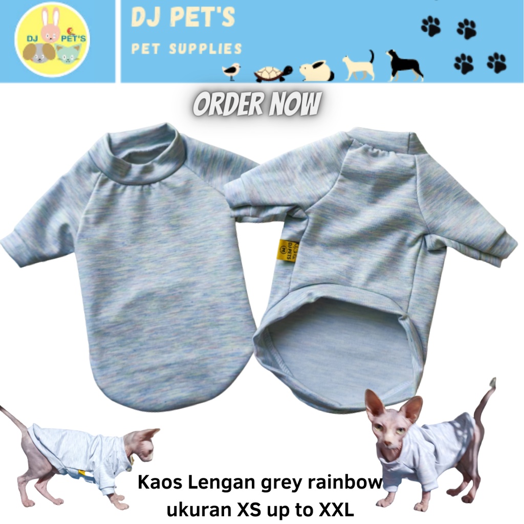 Jual Baju anjing dan baju kucing model kaos raglan grey | Shopee Indonesia