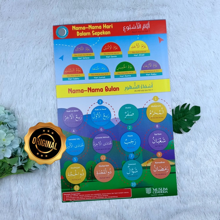 Jual Poster Nama Hari Dalam Sepekan Dan Nama-Nama Bulan | Shopee Indonesia