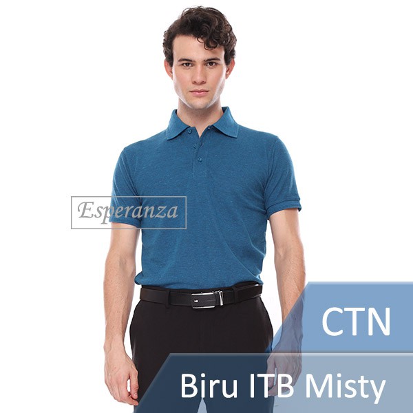 Jual Kaos Polos Polo Shirt Kerah Esperanza - CTN Biru ITB Misty ...