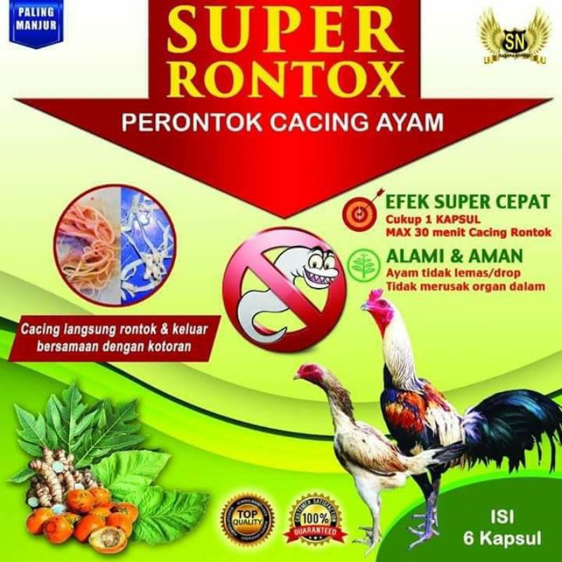 Jual Super Rontox/Obat Cacing Ayam Aduan/Perontox Cacing Ayam/Obat ...