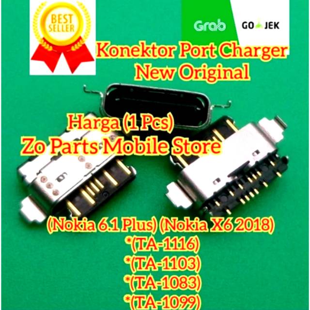 Jual Konektor Charger Type C Nokia 6.1 Plus TA-1116 TA-1103 TA-1099 TA-1083 (Original Quality ...