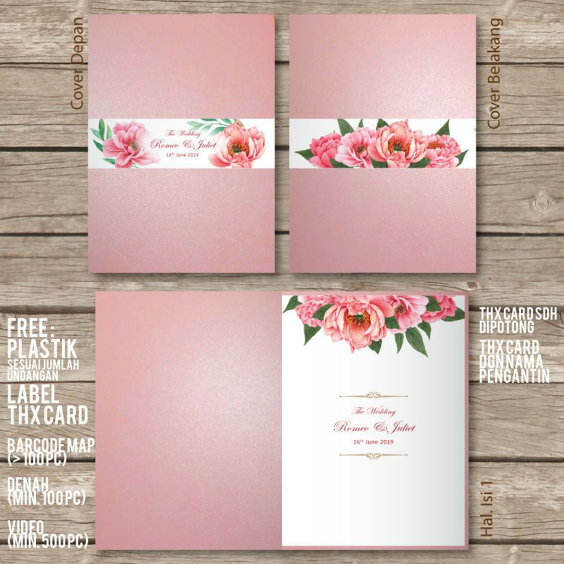Jual Undangan pernikahan /kartu unik premium pink | Shopee Indonesia