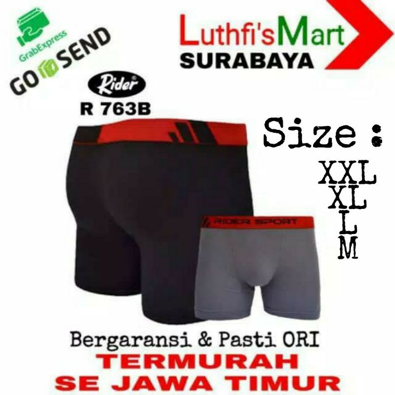 Jual LUMA- Celana Dalam PRIA BOXER JUMBO RIDER 763B RIDER SPORT CELANA ...
