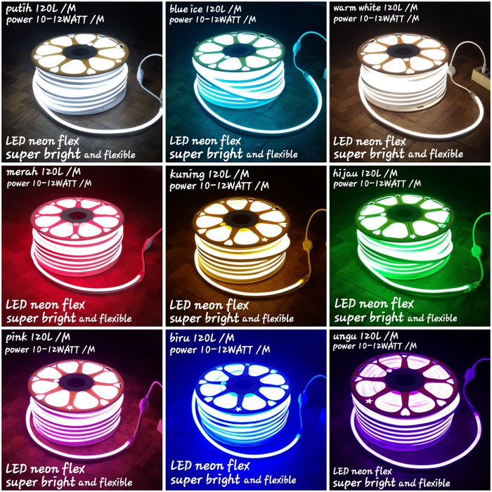 Jual LAMPU LED NEON FLEX SMD 2835 120LEDS PER METER METERAN LED SELANG ...