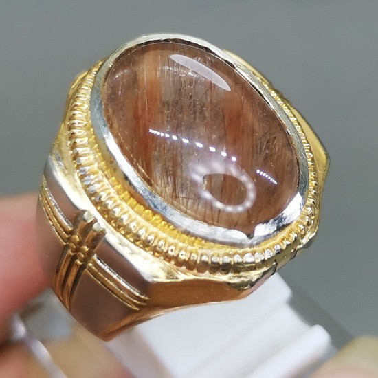 Jual Batu Cincin Kecubung Kinyang Serat Rambut Merah Asli Natural ...