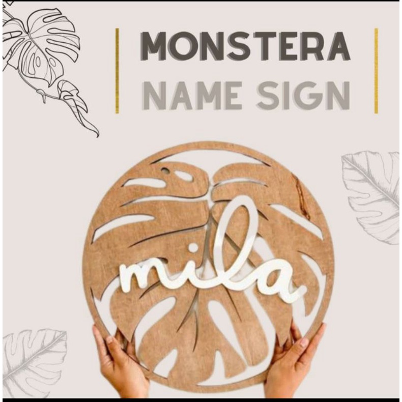 Jual Hiasan Nama untuk Backdrop - Monstera Name Sign | Shopee Indonesia